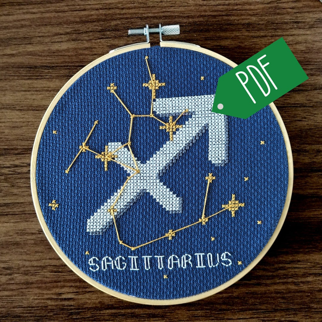 Sagittarius Star Sign Cross Stitch Pattern PDF Download // Print at ...