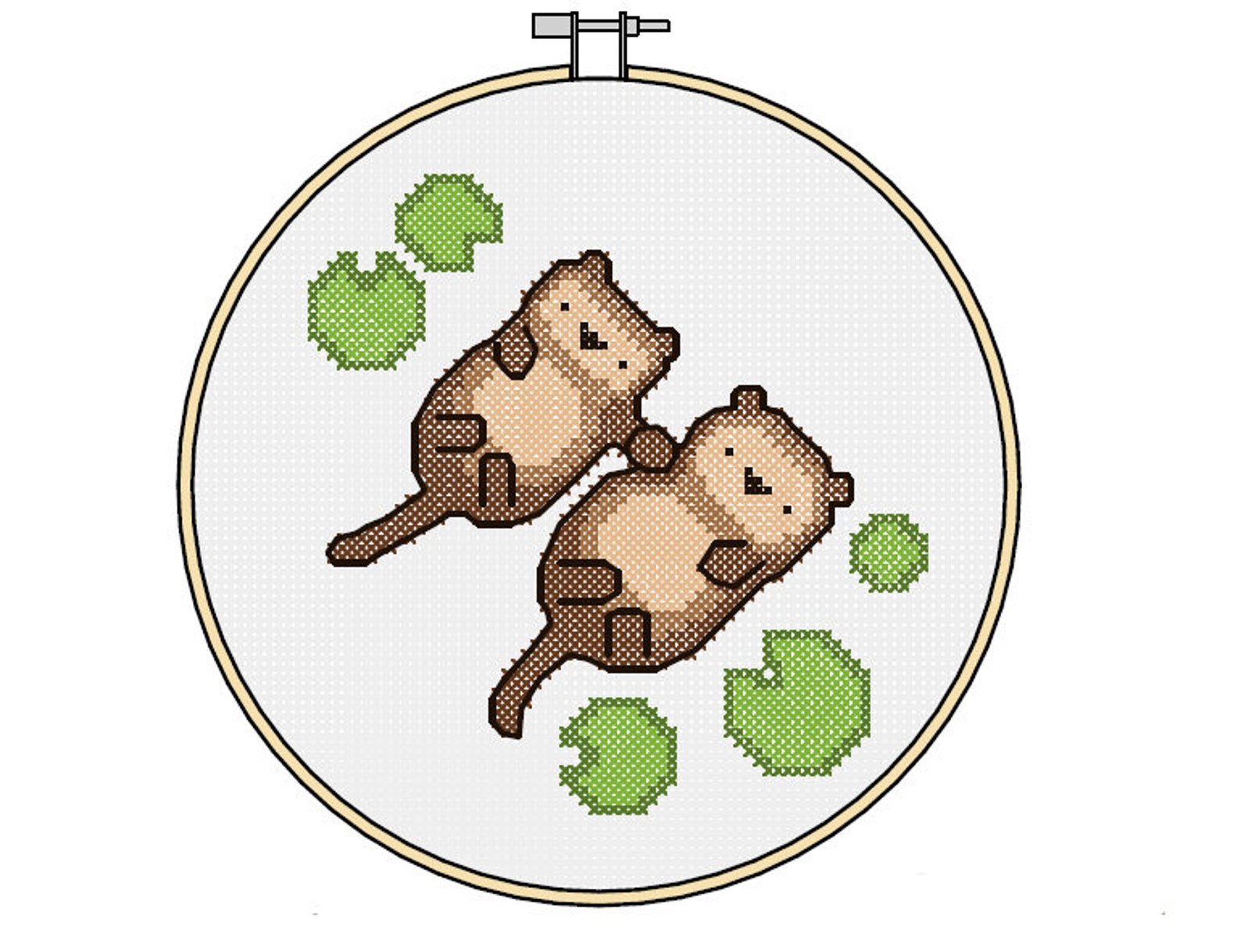 Sea Otters Cross Stitch Pattern PDF Download // Print at Home - Etsy