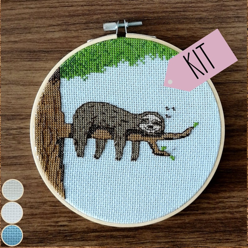 Sloth Cross Stitch - Etsy