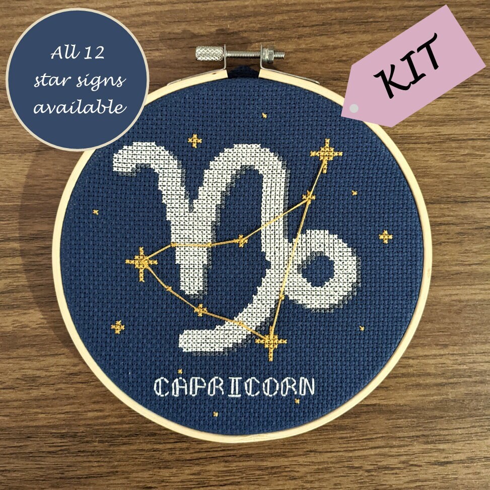 Star Sign Cross Stitch Kit // Constellation Cross Stitch Kit | Etsy UK