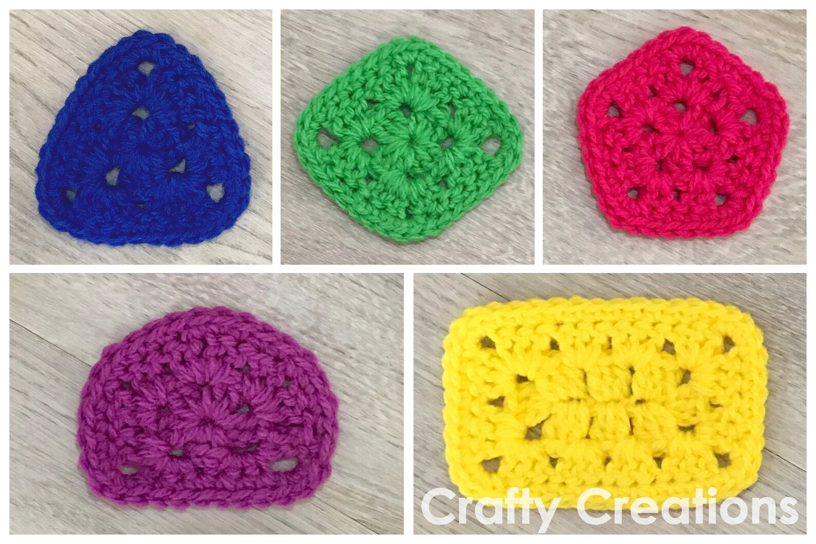 Mini Granny Shapes Crochet Pattern - Etsy