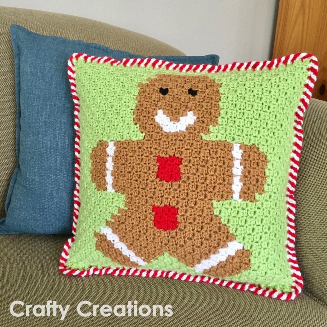 Gingerbread Man Cushion Crochet Pattern - Etsy