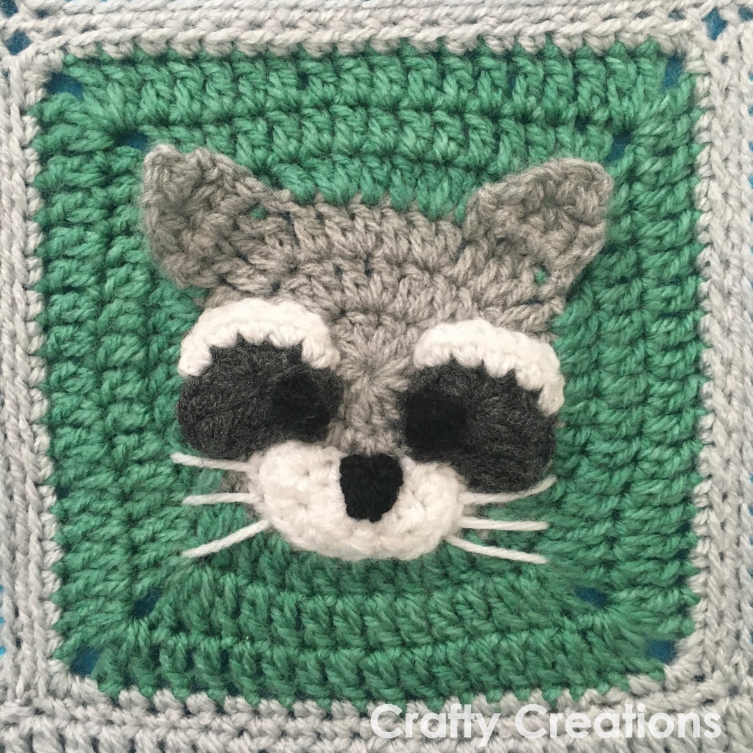 Raccoon Granny Square Crochet Pattern - Etsy