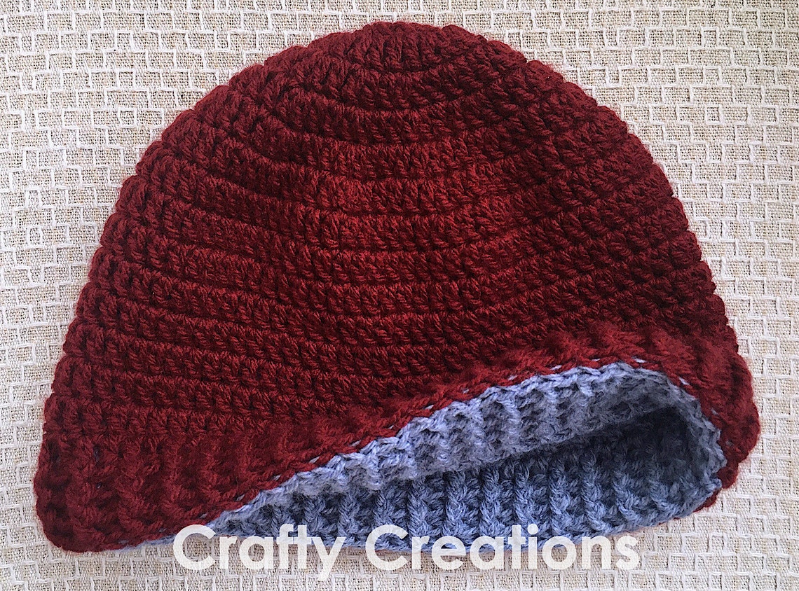 Reversible Adult Beanie Crochet Pattern | Etsy