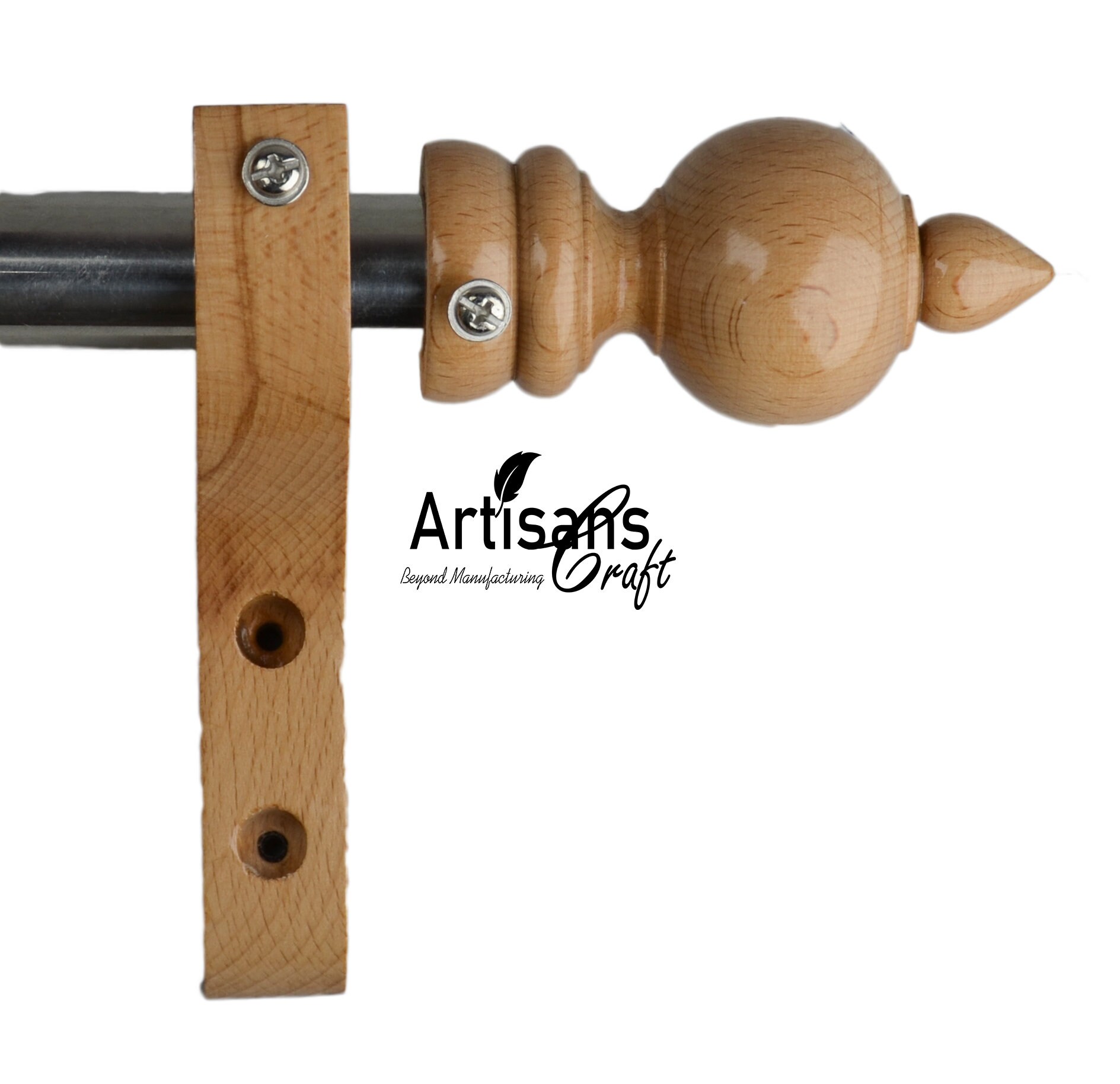Handcrafted Wooden Curtain Brackets & Finials for Curtains - Curtain ...