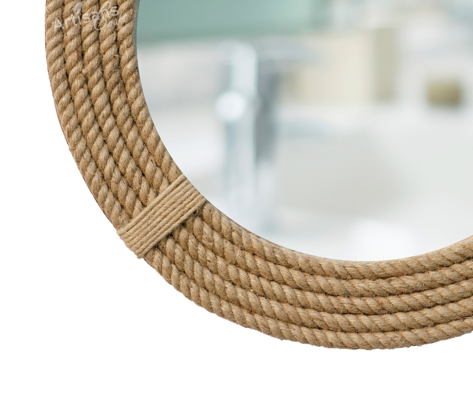 Nautical Coastal Round Rope Mirror Large Wall Mirror - Etsy