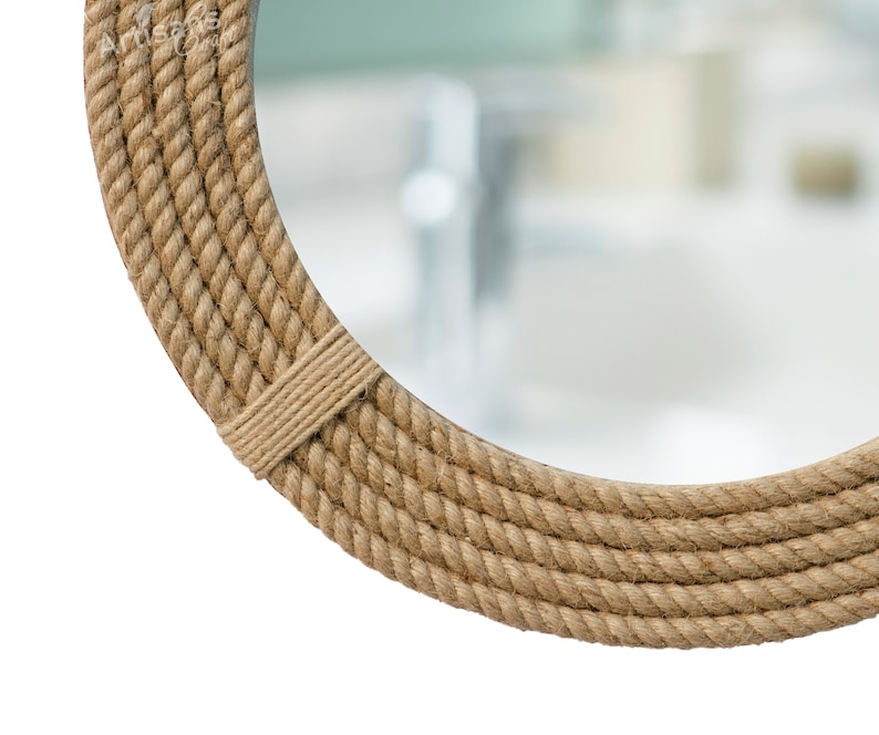 Nautical Coastal Round Rope Mirror Large Wall Mirror - Etsy