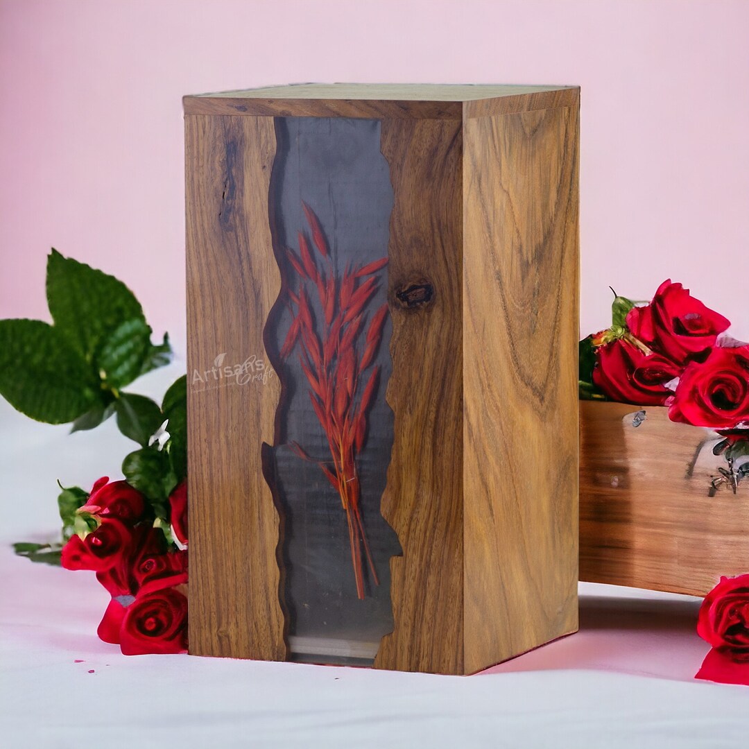 Handmade Rosewood Cremation Urn for Human Ashes Male Female Resin ...