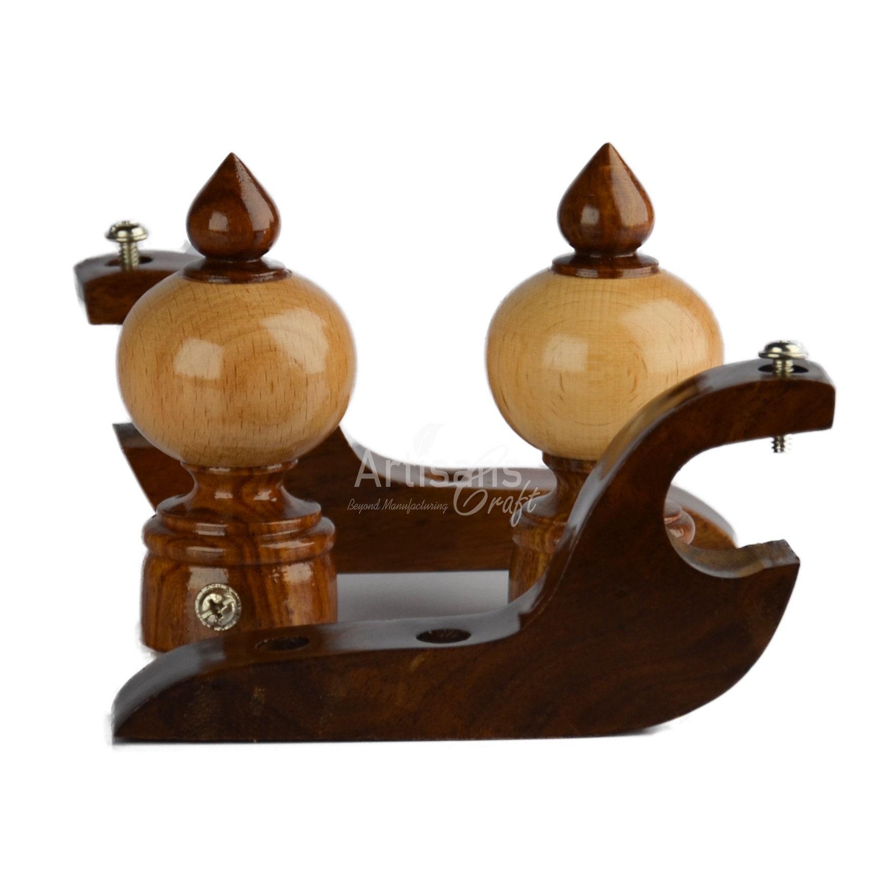 Handmade Wooden Curtain Rod Brackets & Finials for Curtains - Etsy