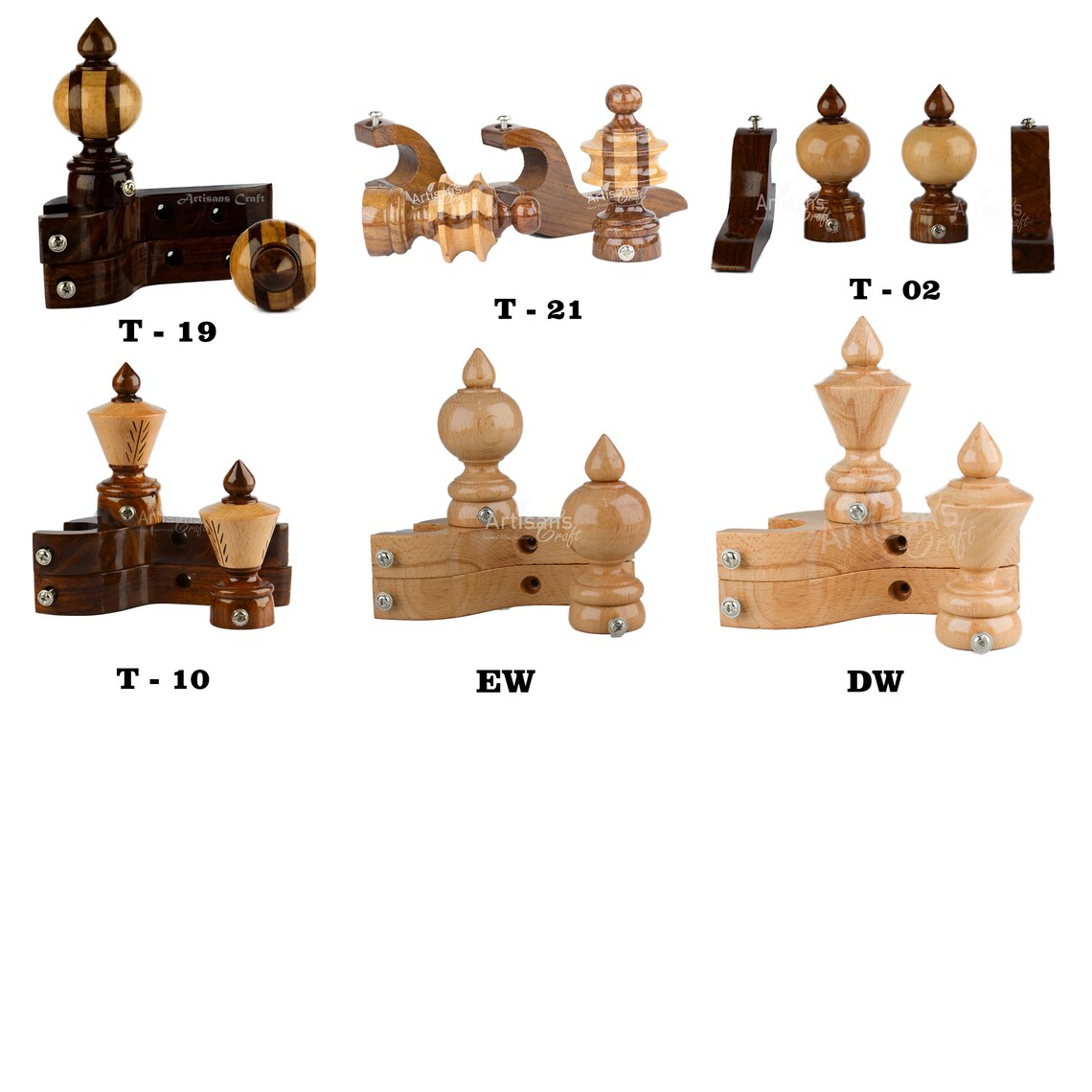 Handcrafted Wooden Curtain Brackets & Finials for Curtains | Etsy