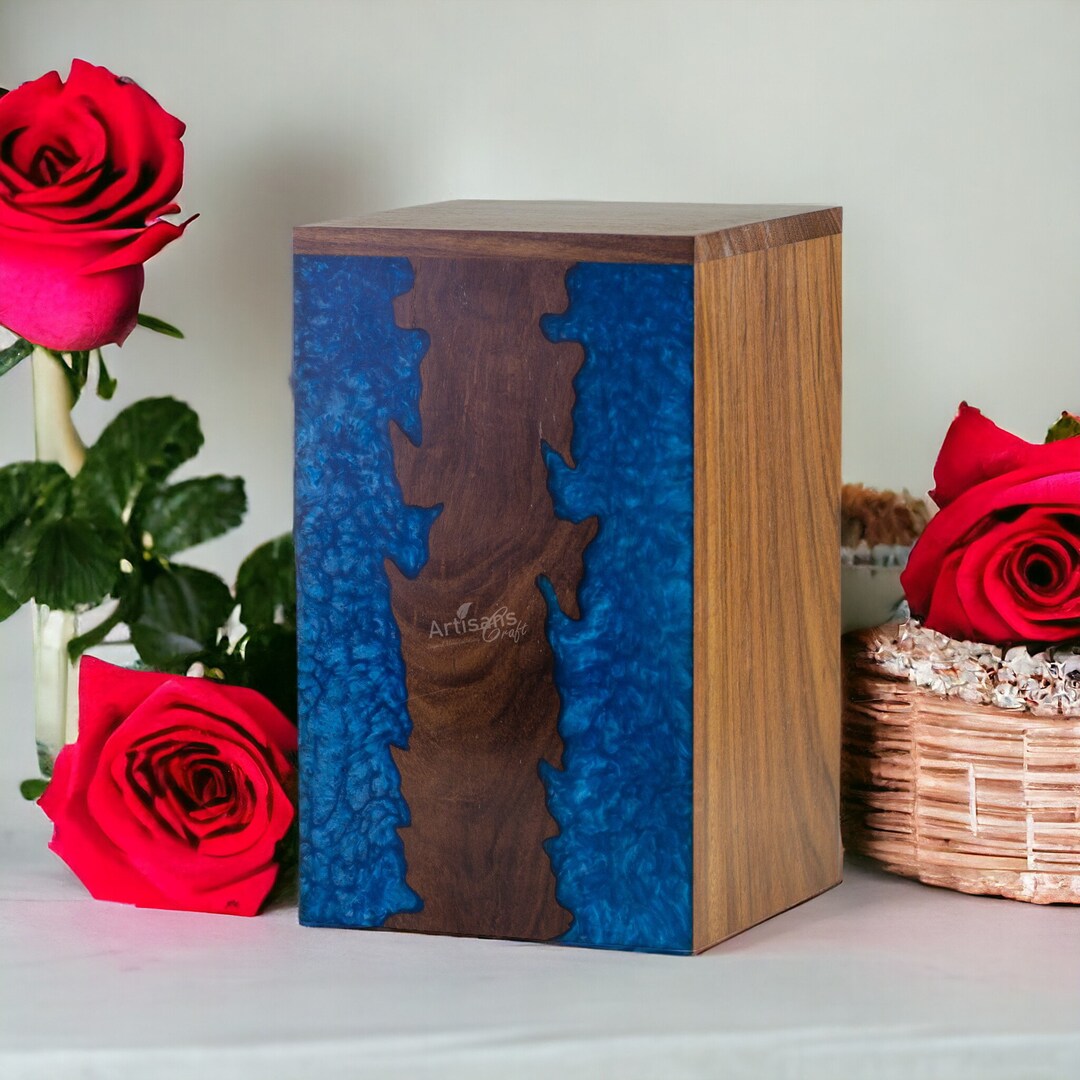 Handmade Rosewood Cremation Urn for Human Ashes Male Female – Resin ...