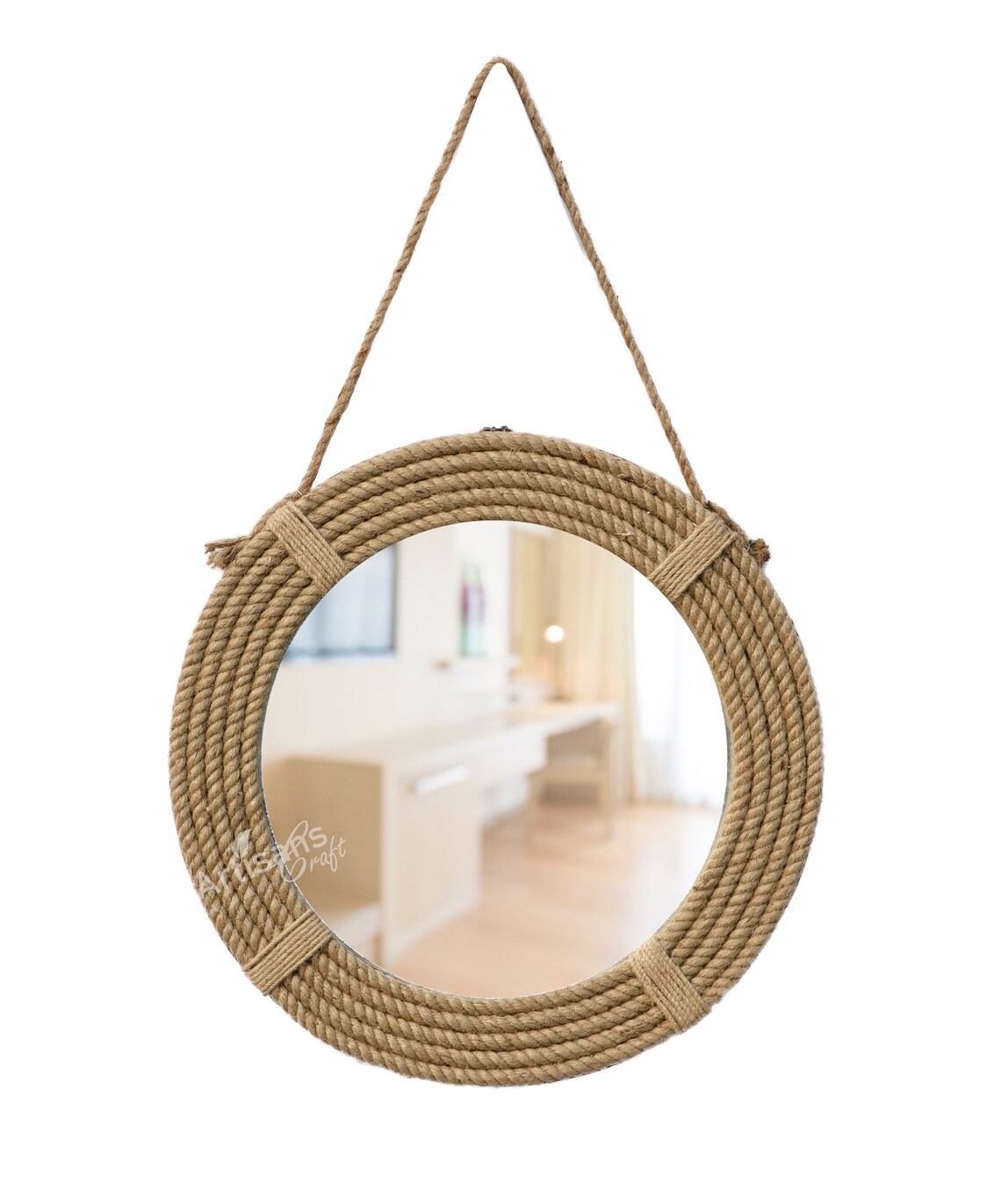 Nautical Coastal Round Rope Mirror Large Wall Mirror - Etsy