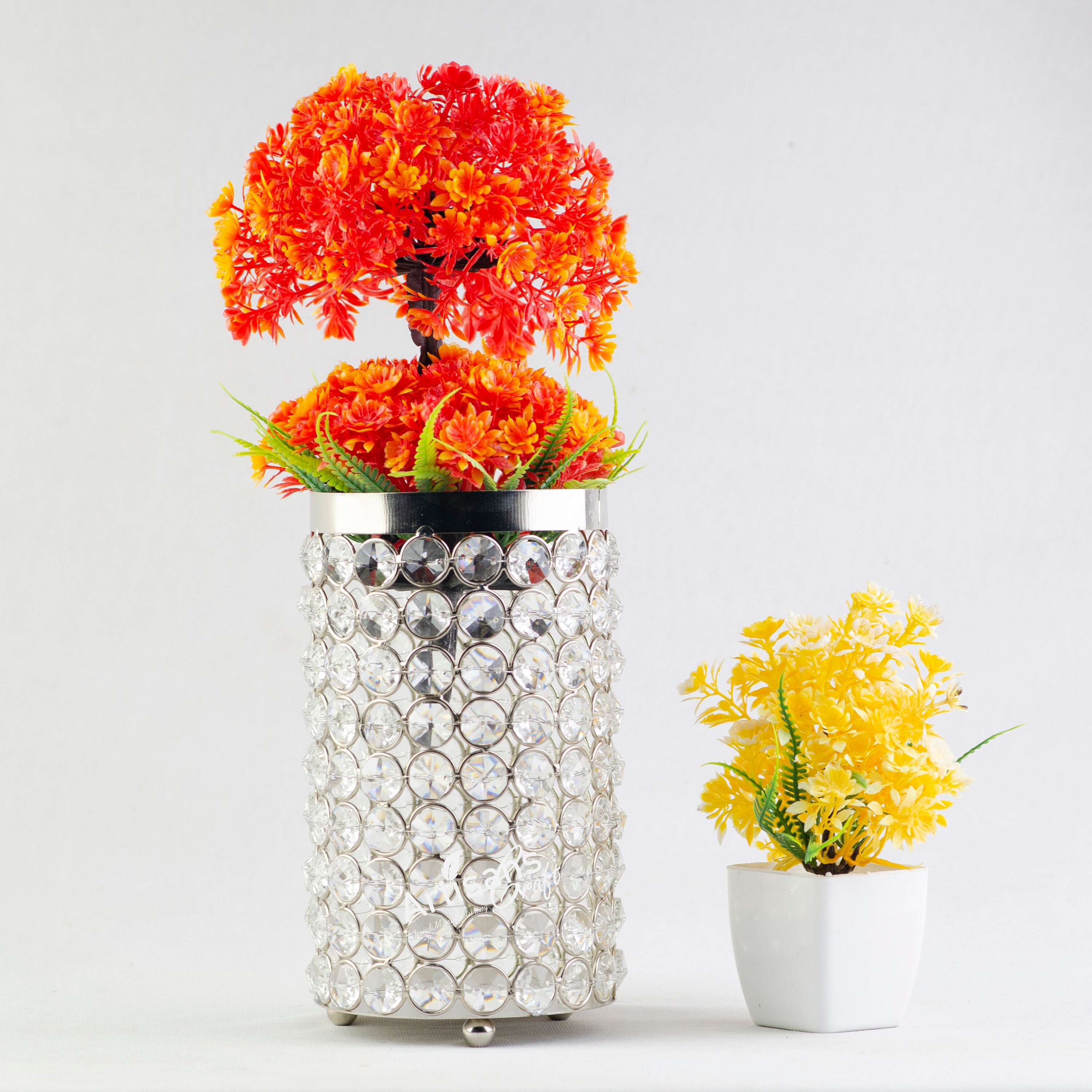 Handmade Metal Flower Vase with Crystal Decoration vases for | Etsy