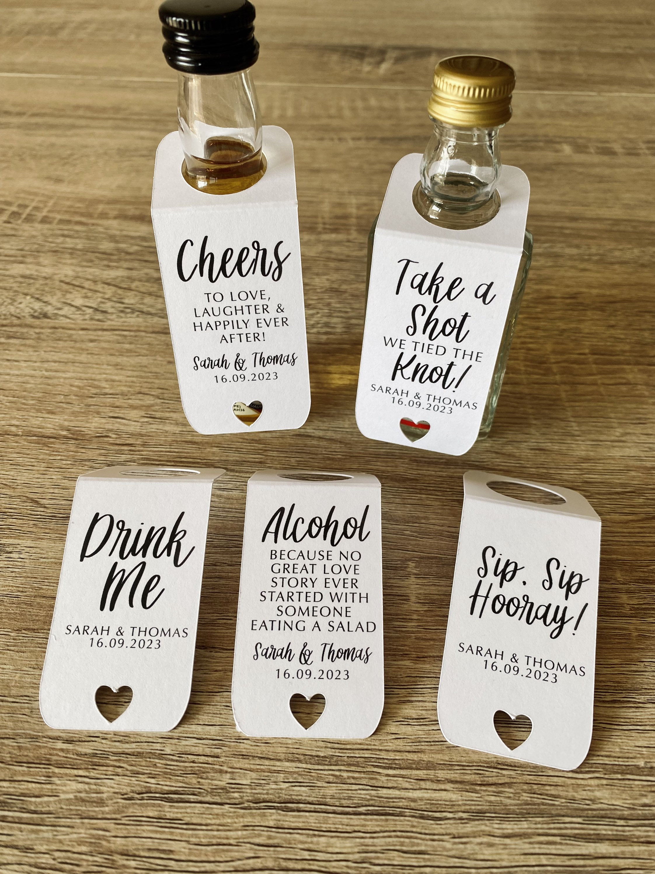Personalised Alcohol Tags Wedding Favour Gift Tag to Fit - Etsy UK