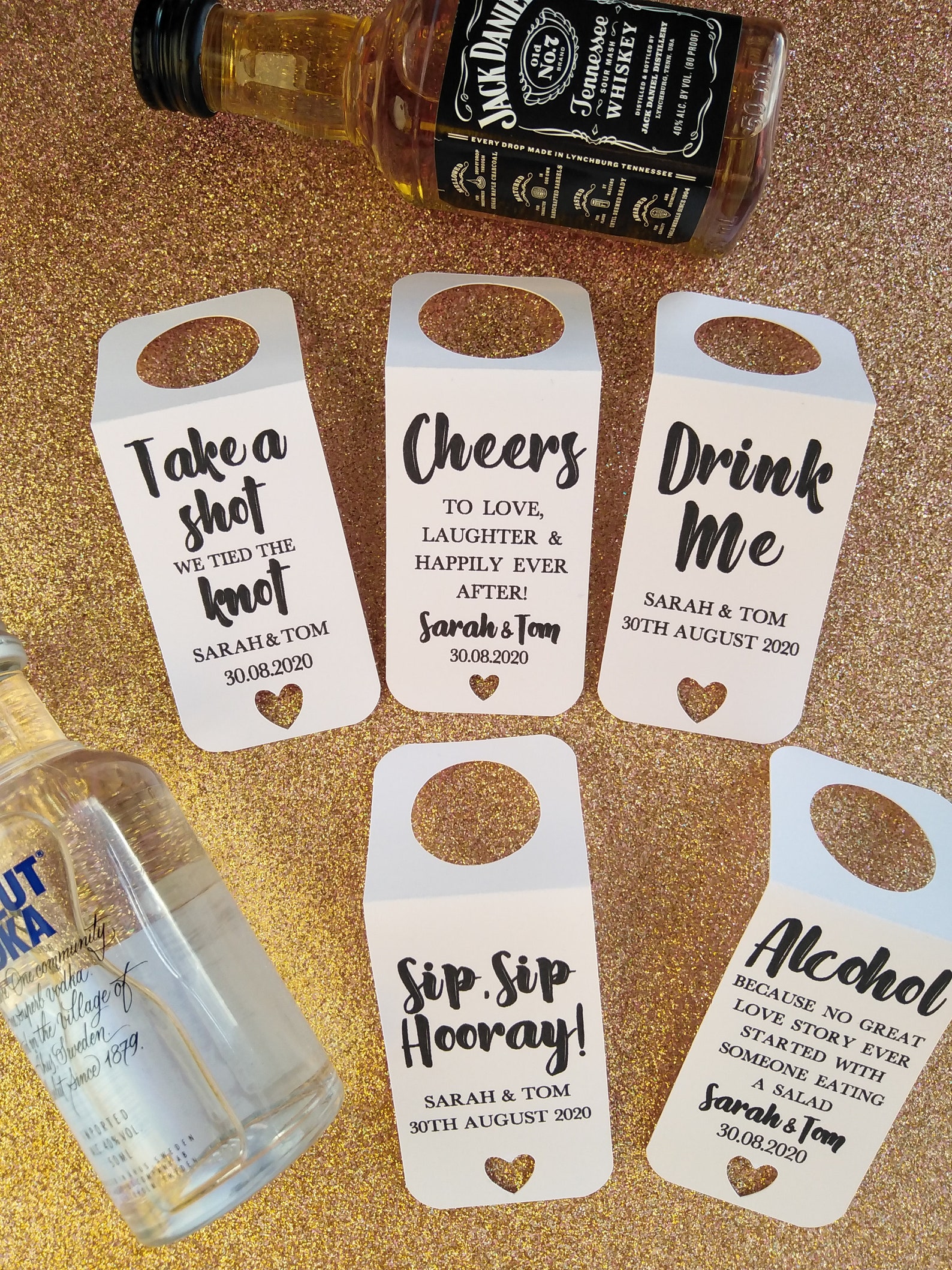 Personalised Alcohol Tags Wedding Favour Gift Tag to Fit - Etsy UK