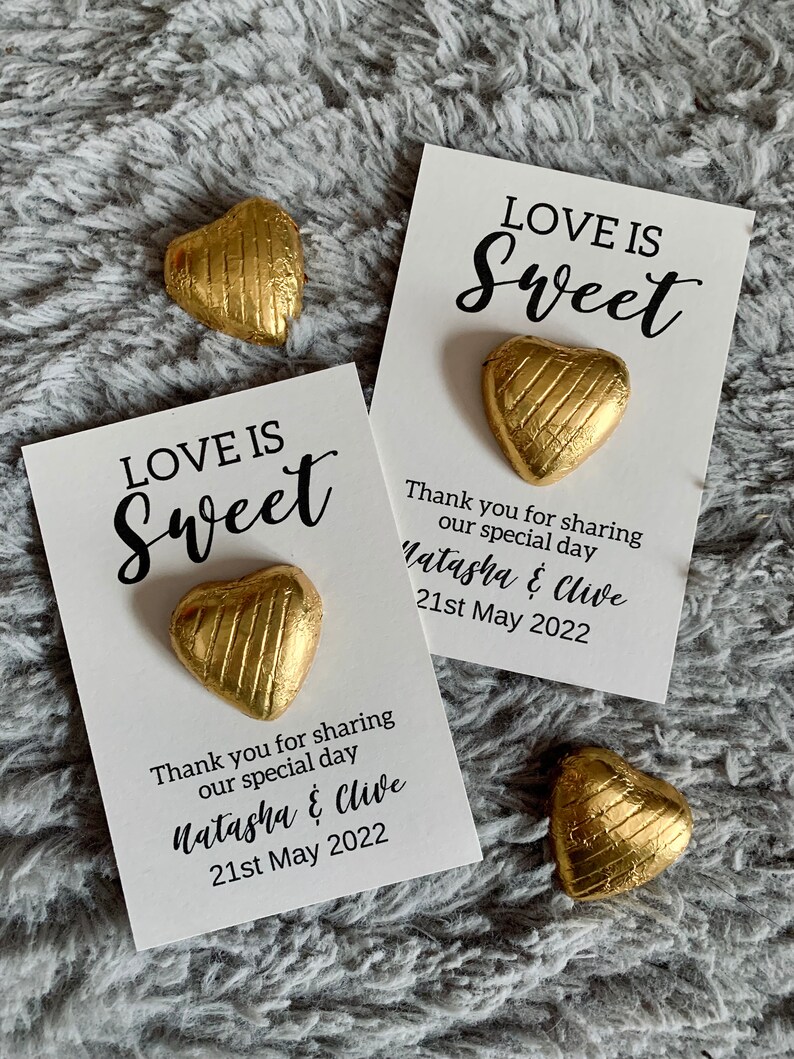 Chocolate Hearts Wedding Favours Favors Love is Sweet Handmade | Etsy