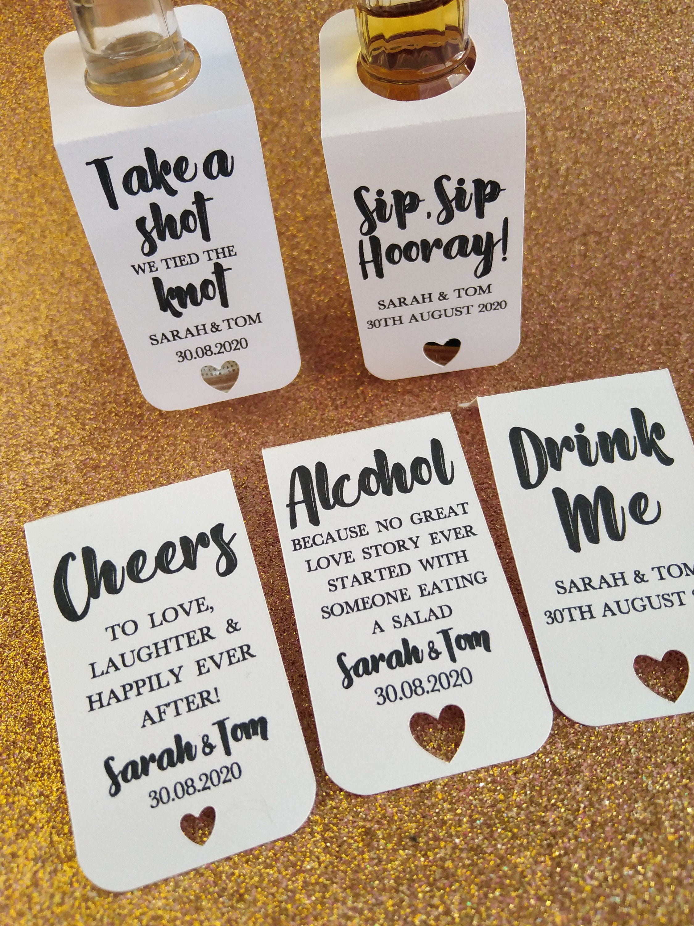 Personalised Alcohol Tags Wedding Favour Gift Tag to Fit - Etsy UK