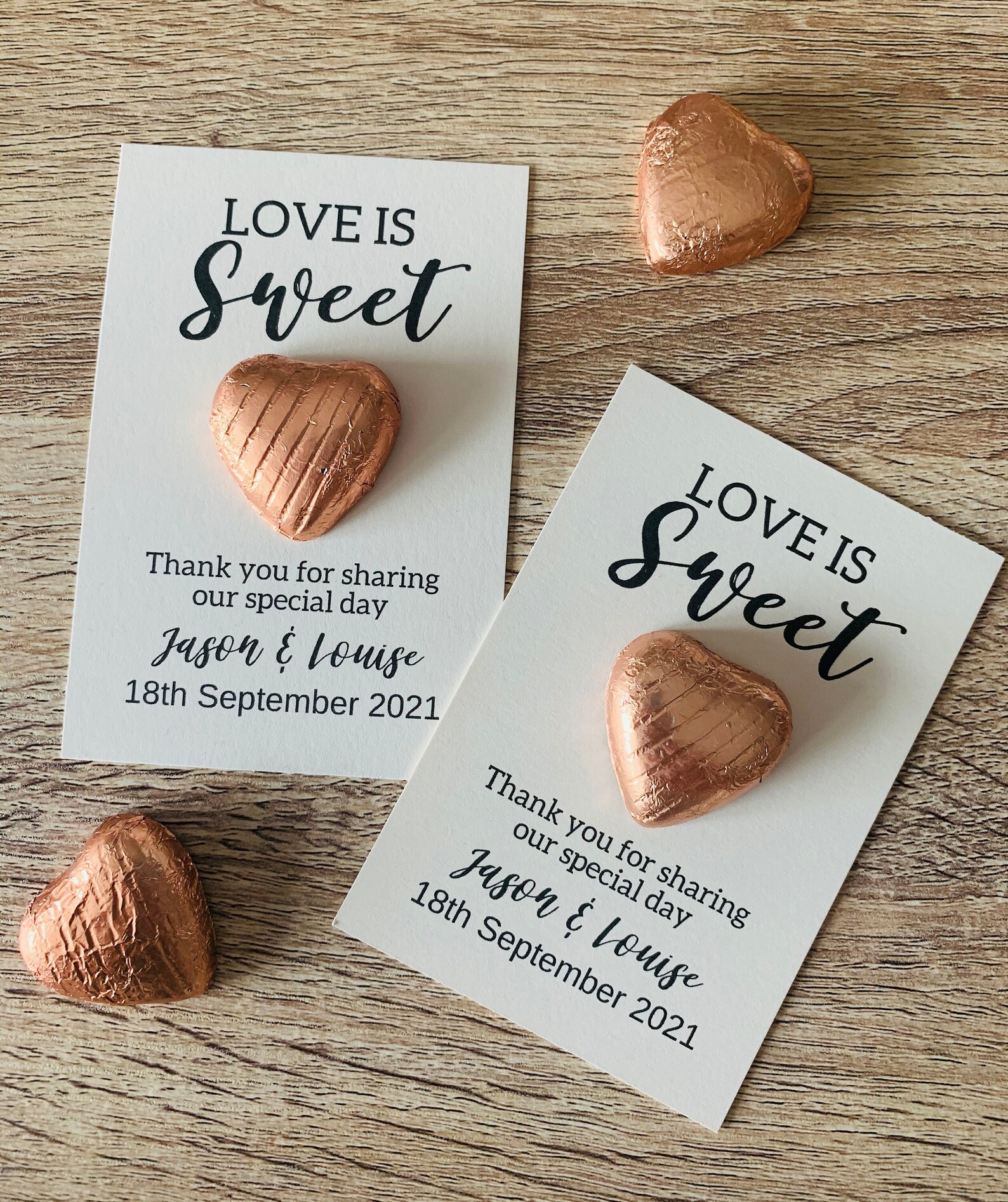 Chocolate Hearts Wedding Favours Favors Love is Sweet Handmade | Etsy