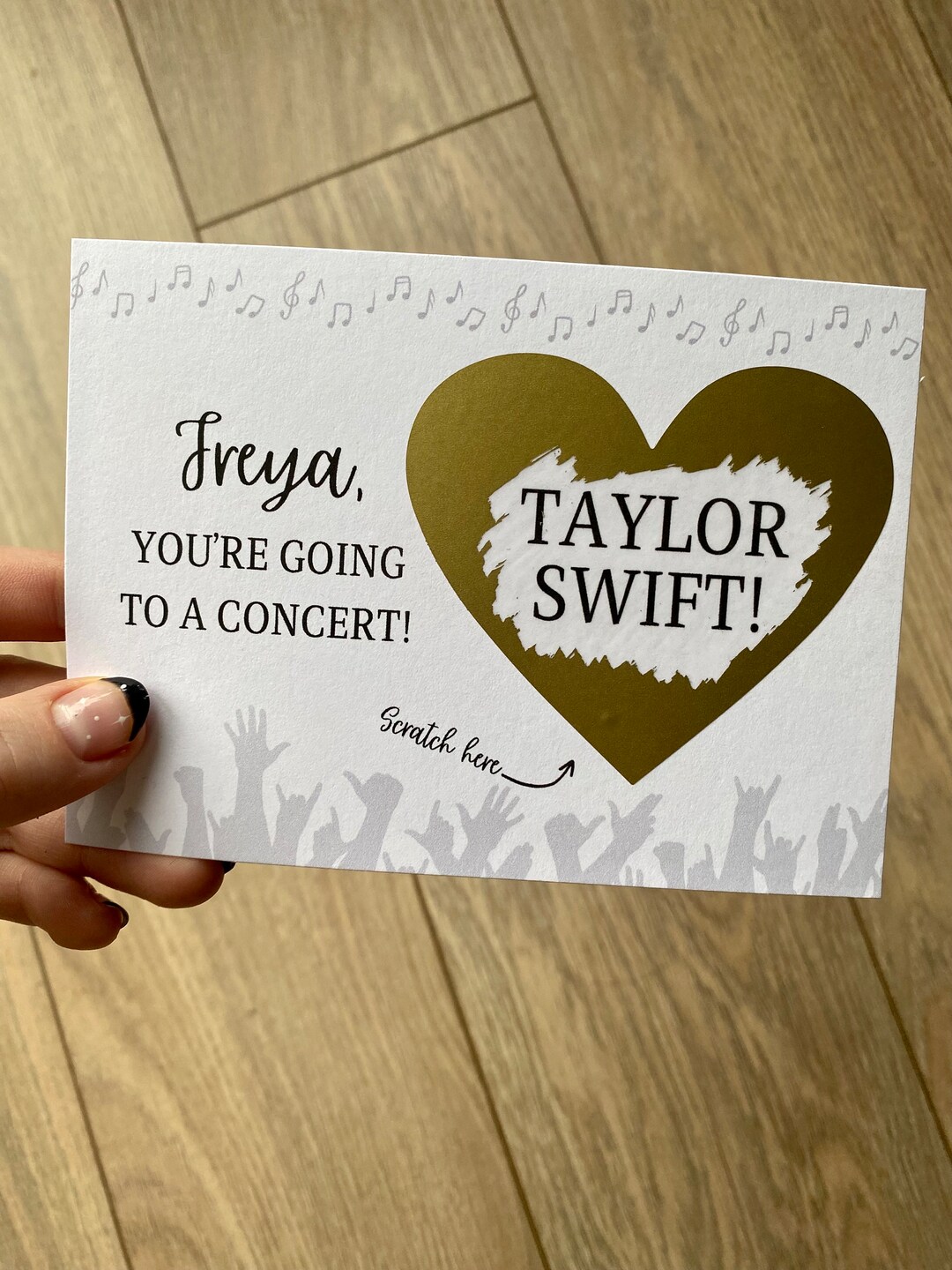 Personalised Scratch off Surprise Birthday Gift Card, Concert Ticket ...