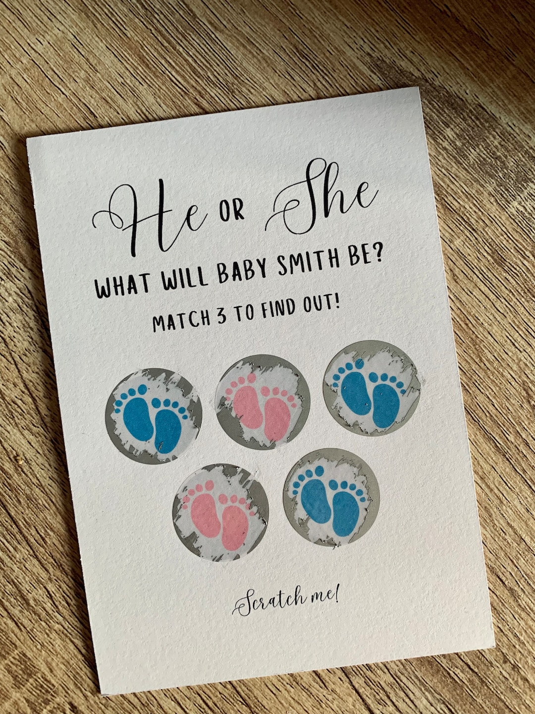 Gender Reveal Scratch Card, Gender Reveal Scratch off Card, Baby Shower ...