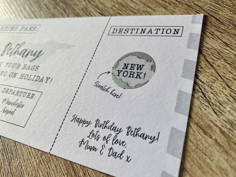 Personalised Boarding Pass Scratch Card Holiday Surprise - Etsy UK