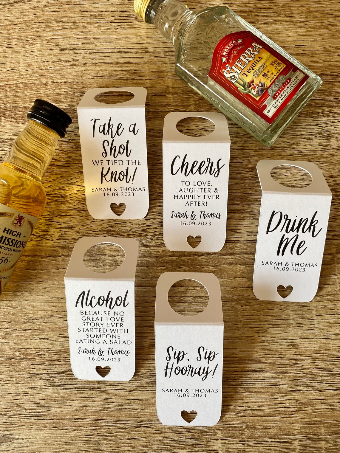 Personalised Alcohol Tags Wedding Favour Gift Tag to Fit - Etsy UK