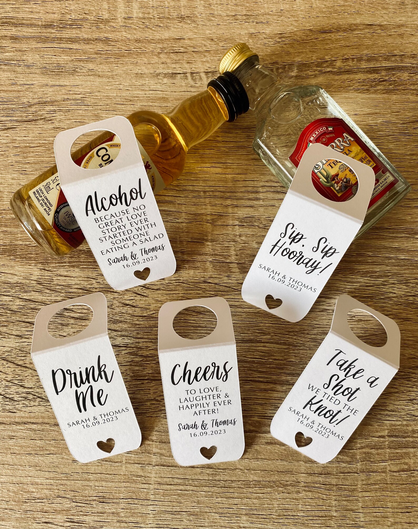 Personalised Alcohol Tags Wedding Favour Gift Tag to Fit - Etsy UK