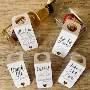 Personalised Alcohol Tags Wedding Favour Gift Tag to Fit Miniature ...