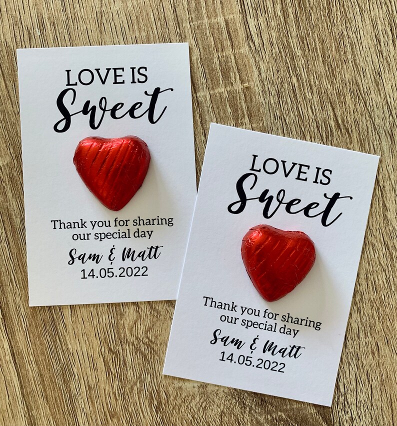 Chocolate Hearts Wedding Favours Favors Love is Sweet Handmade | Etsy