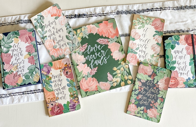 Hand Painted Floral Journal | Today is a Good Day Journal | Custom ...