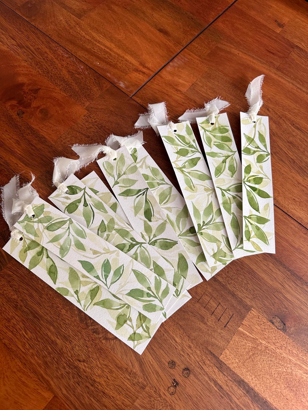 Handmade Watercolor Greenery Bookmark | Custom Calligraphy - Etsy