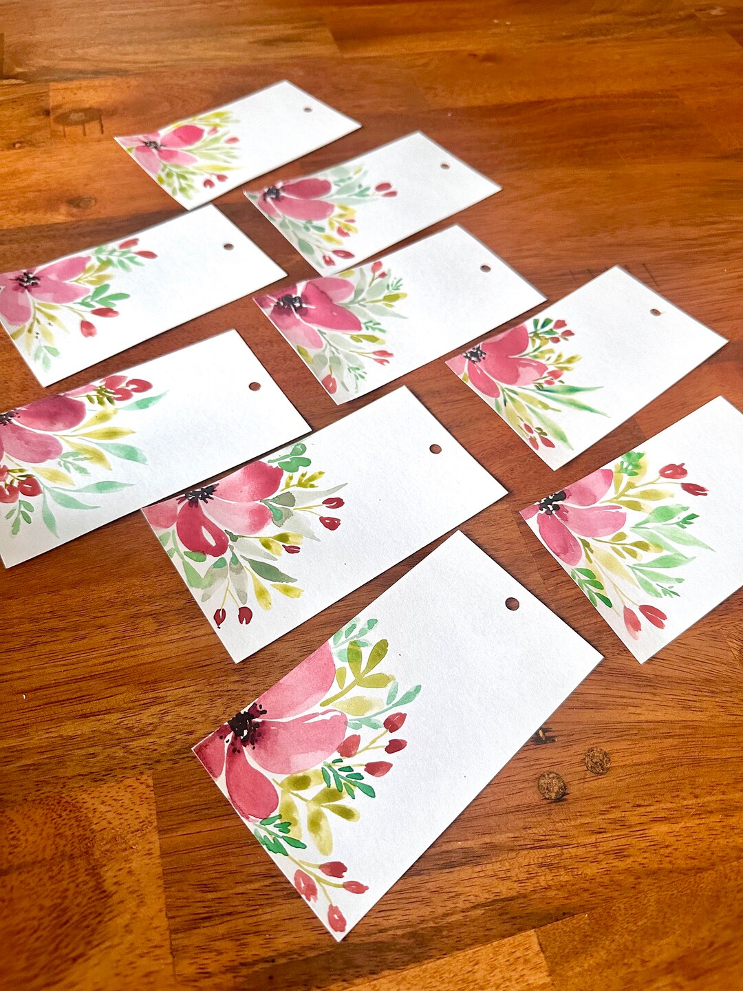 Custom Watercolor Poppy Gift Tags | Floral & Greeney Tags | Custom Gift ...
