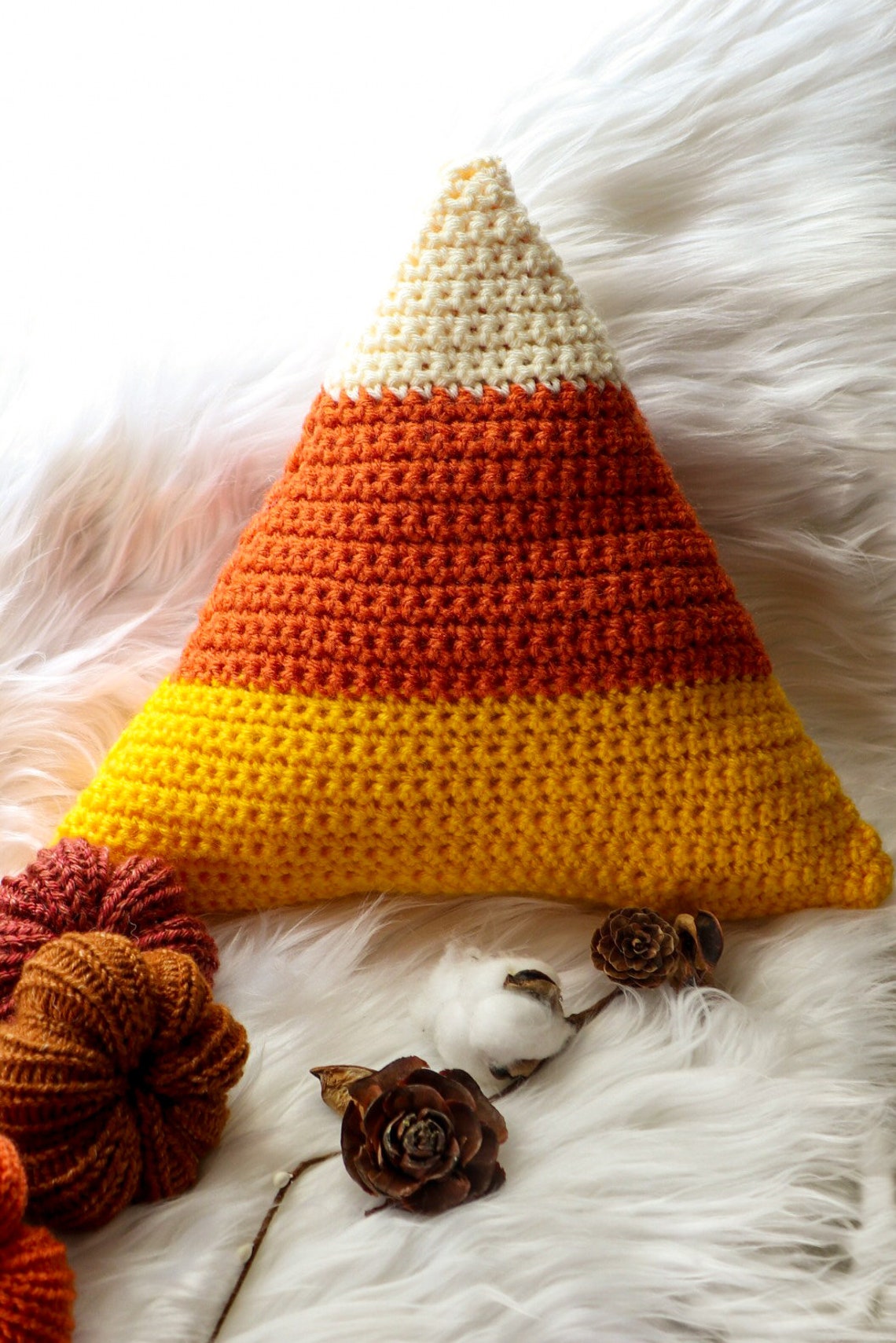 Crochet Candy Corn Pillow Pattern - PDF PATTERN - Etsy