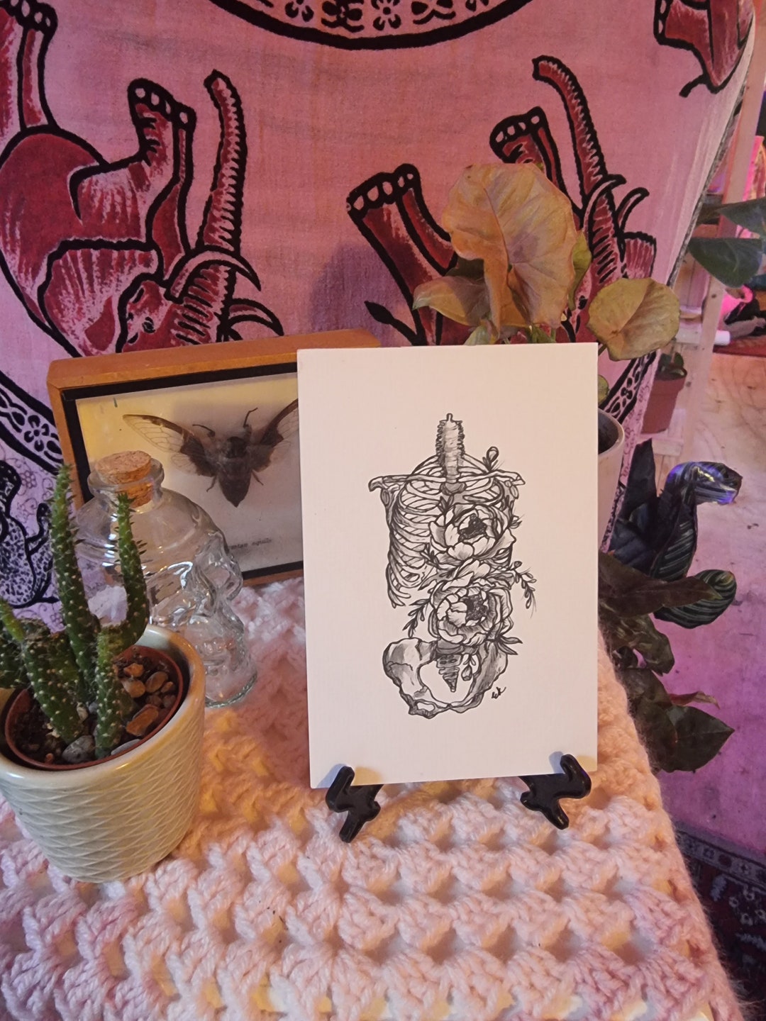 Floral Skeleton Rib Cage | Anatomy Illustration | Flowers Bones ...