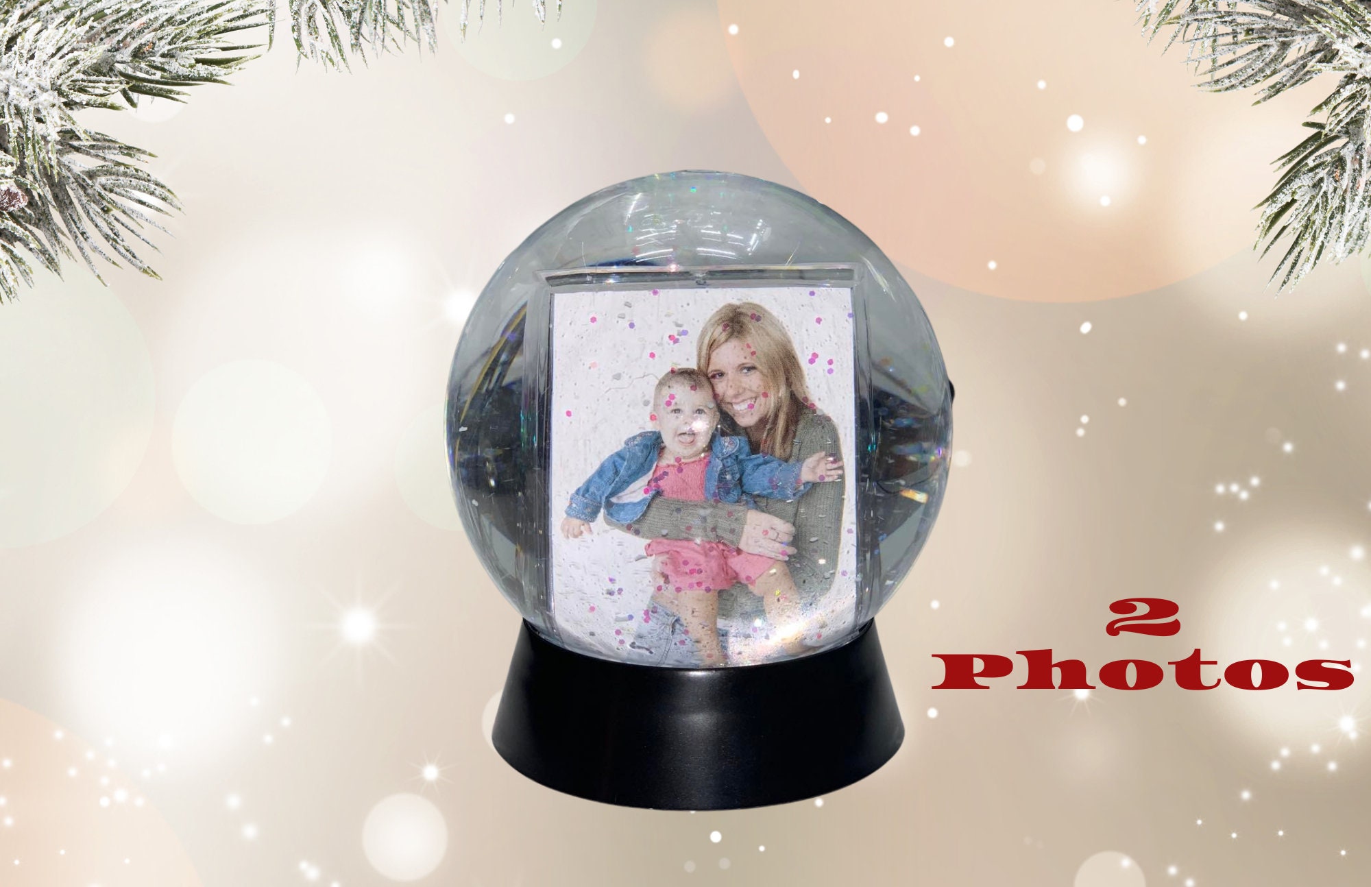 Custom Photo Snow for Best Holiday Gifts Snow Globe Glitter Frame ...