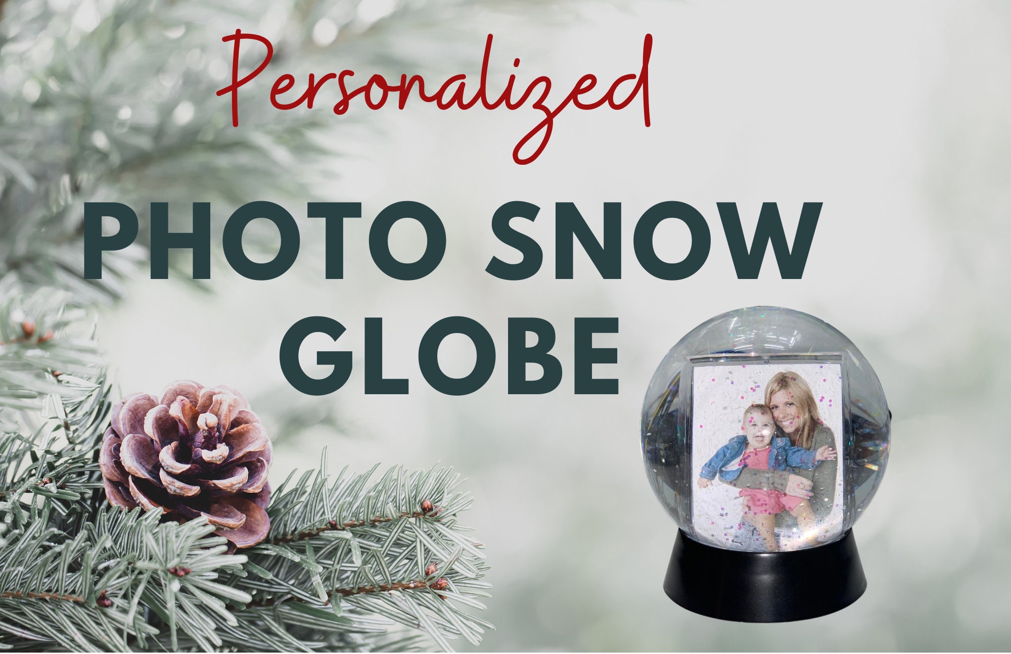 Custom Photo Snow for Best Holiday Gifts Snow Globe Glitter Frame ...