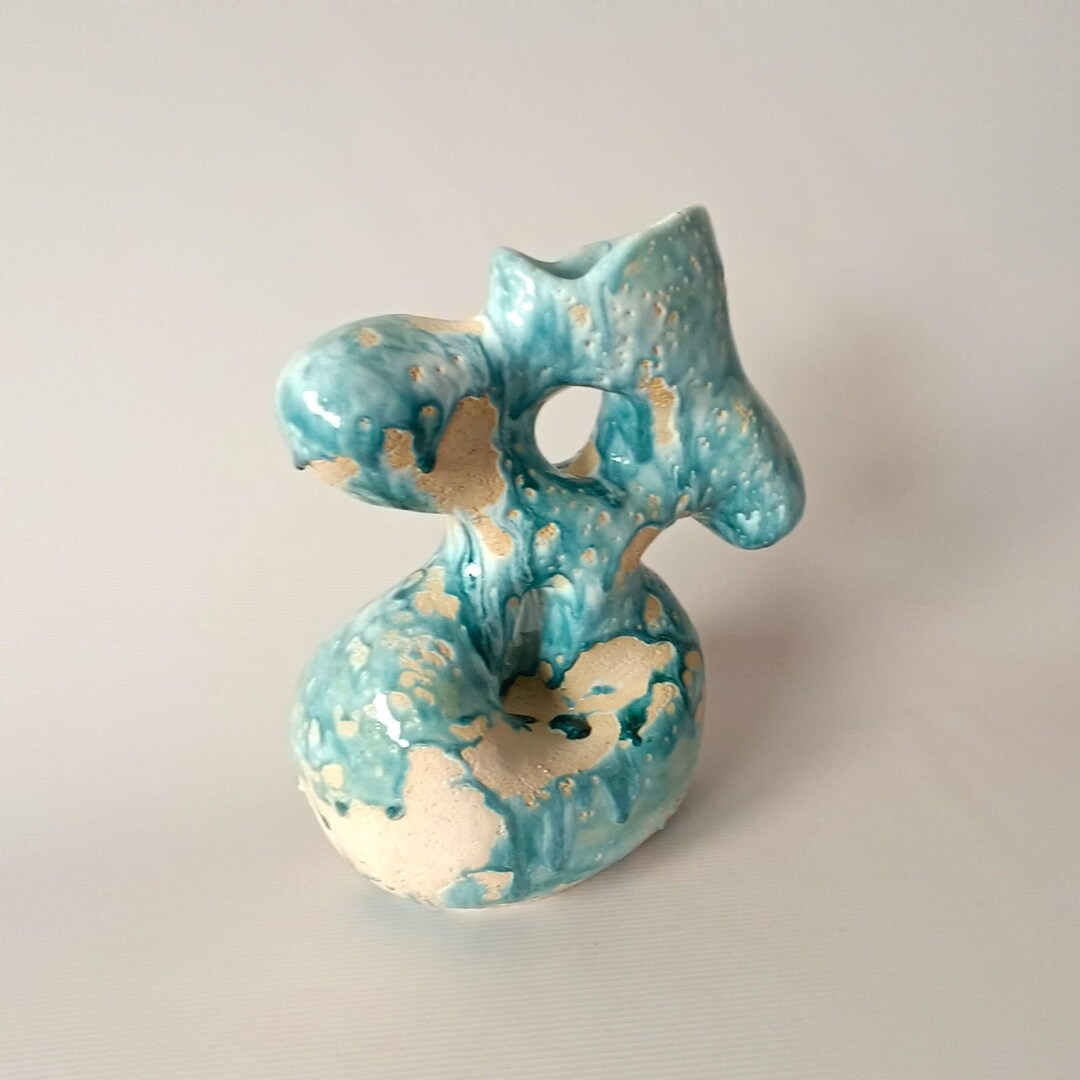 Abstract Female Form Vase: Turquoise Ceramic Sculpture - Etsy