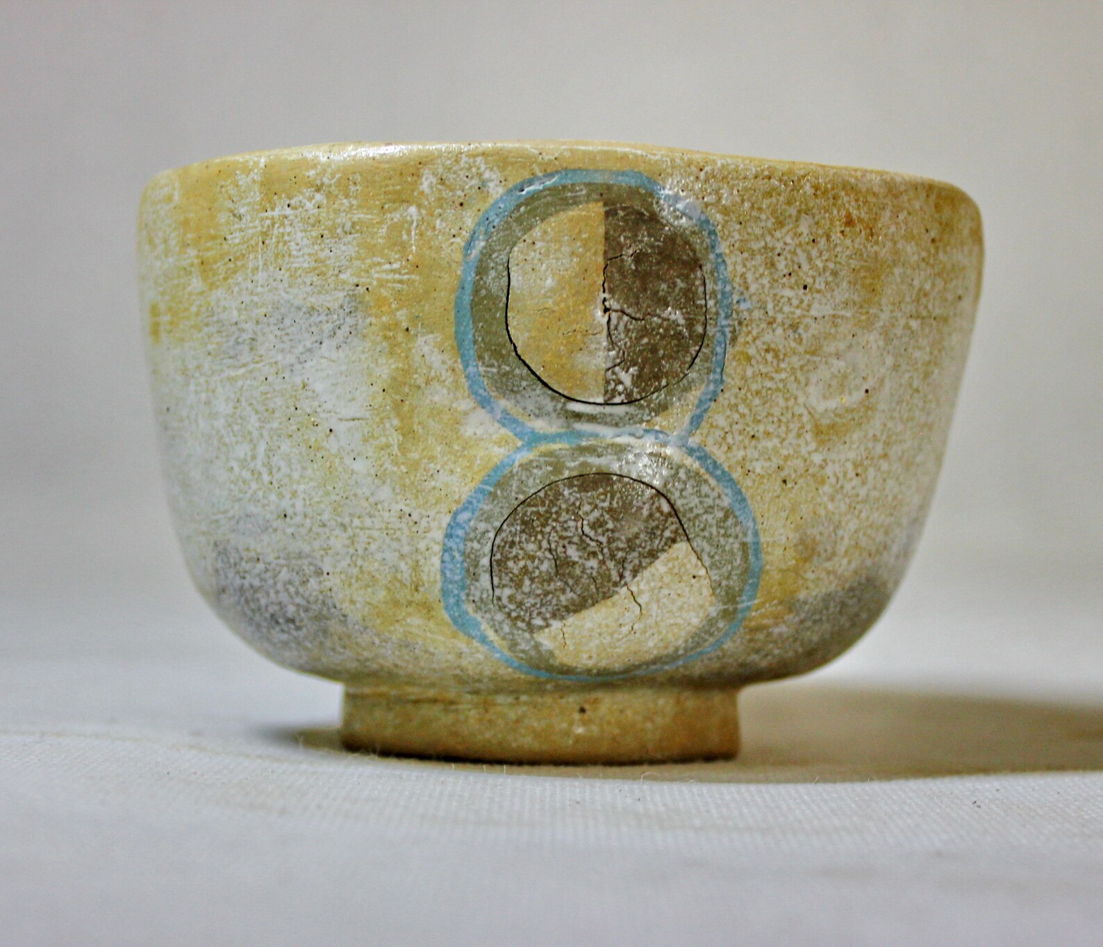 Handmade Ceramic Tea Bowl: Nerikomi Pottery, Translucent Glaze - Etsy