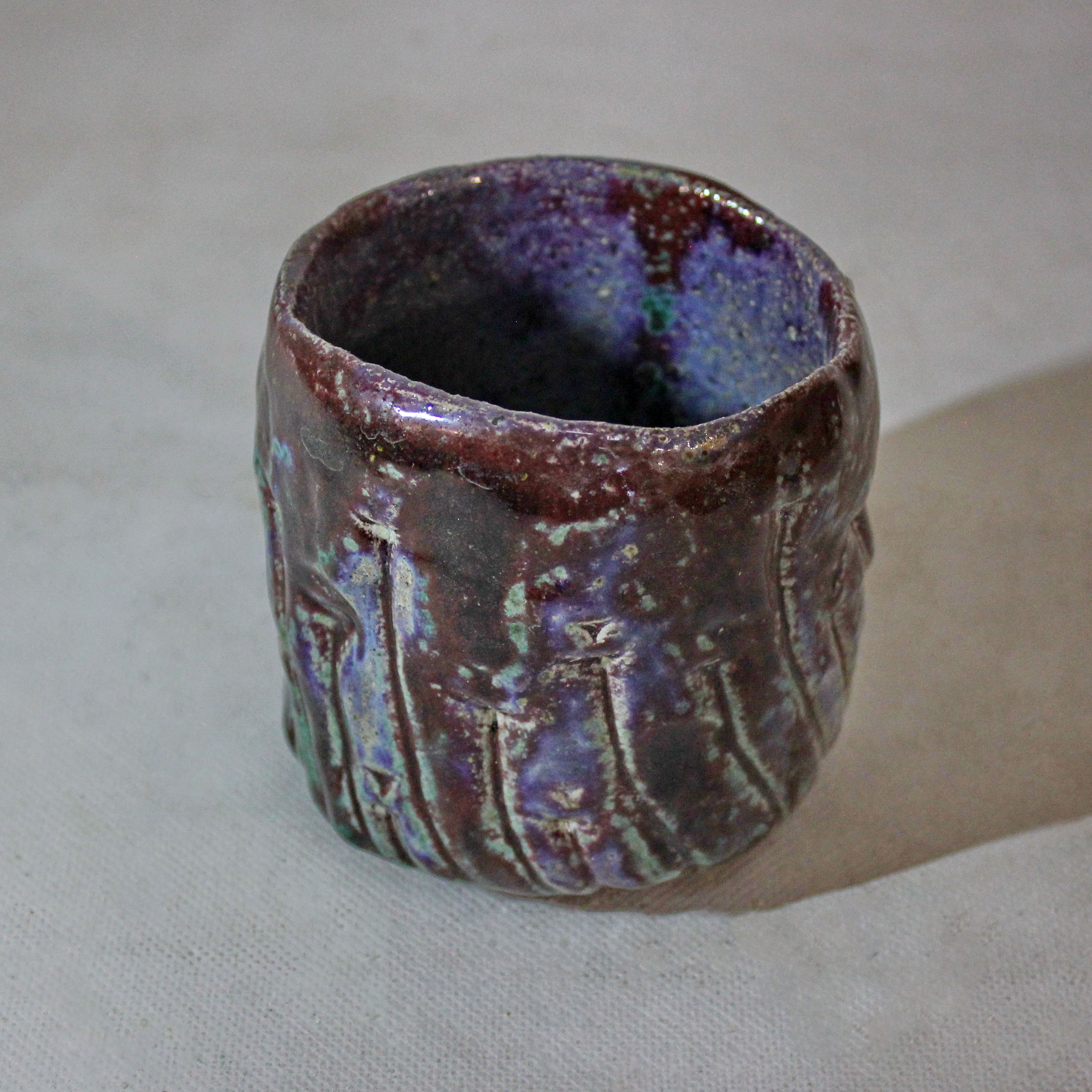 Purple Pottery Yunomi Coffee Cup. Pottery Dinnerware. Cuneiform ...