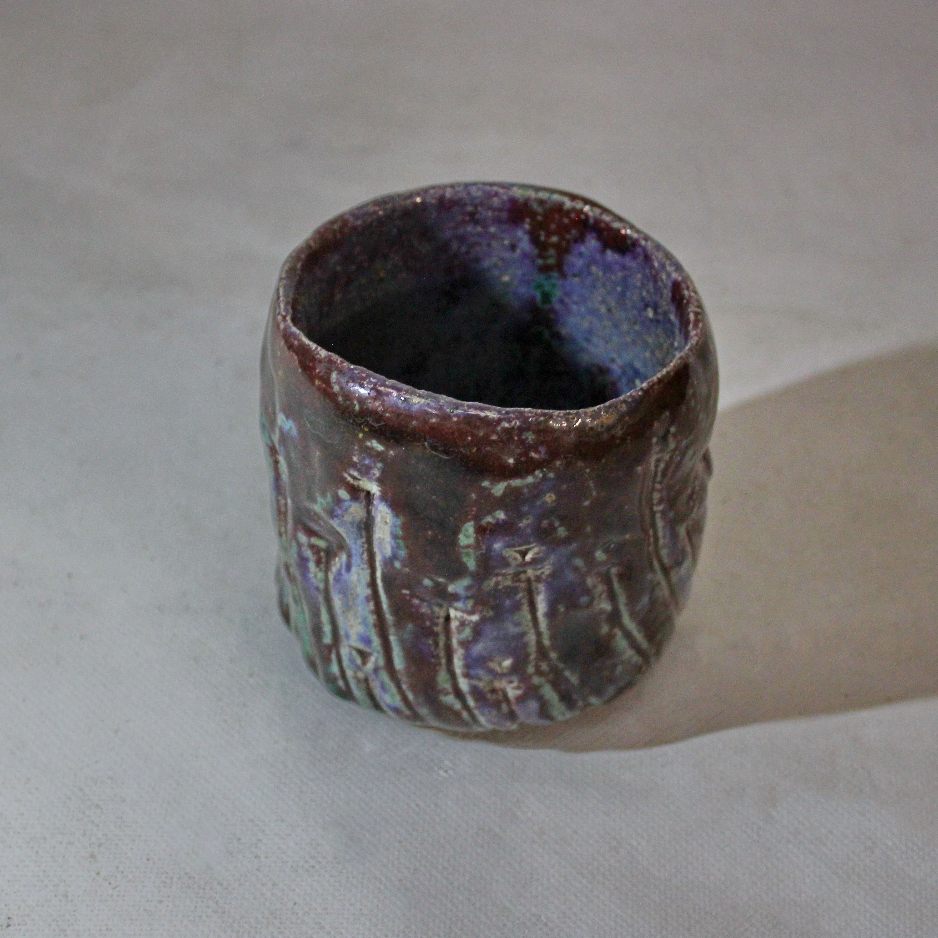 Purple Pottery Yunomi Coffee Cup. Pottery Dinnerware. Cuneiform ...