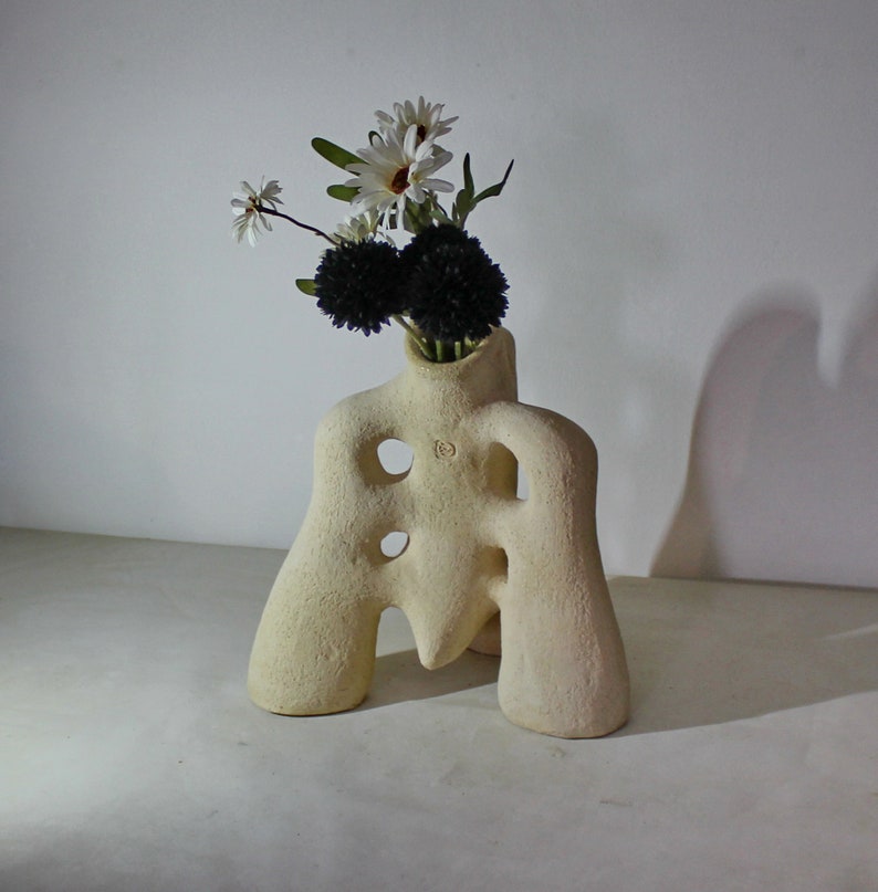 Sculptural Ceramic Vase: Minimalist Art Statue, Unique Home Decor - Etsy