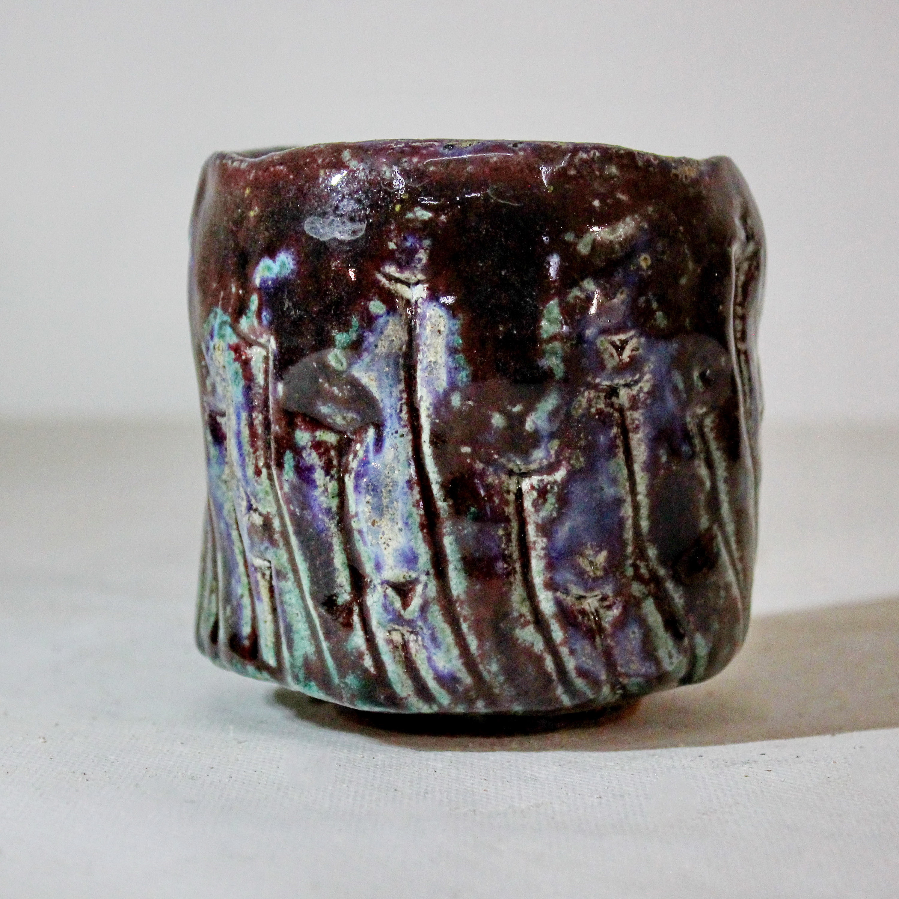 Purple Pottery Yunomi Coffee Cup. Pottery Dinnerware. Cuneiform ...
