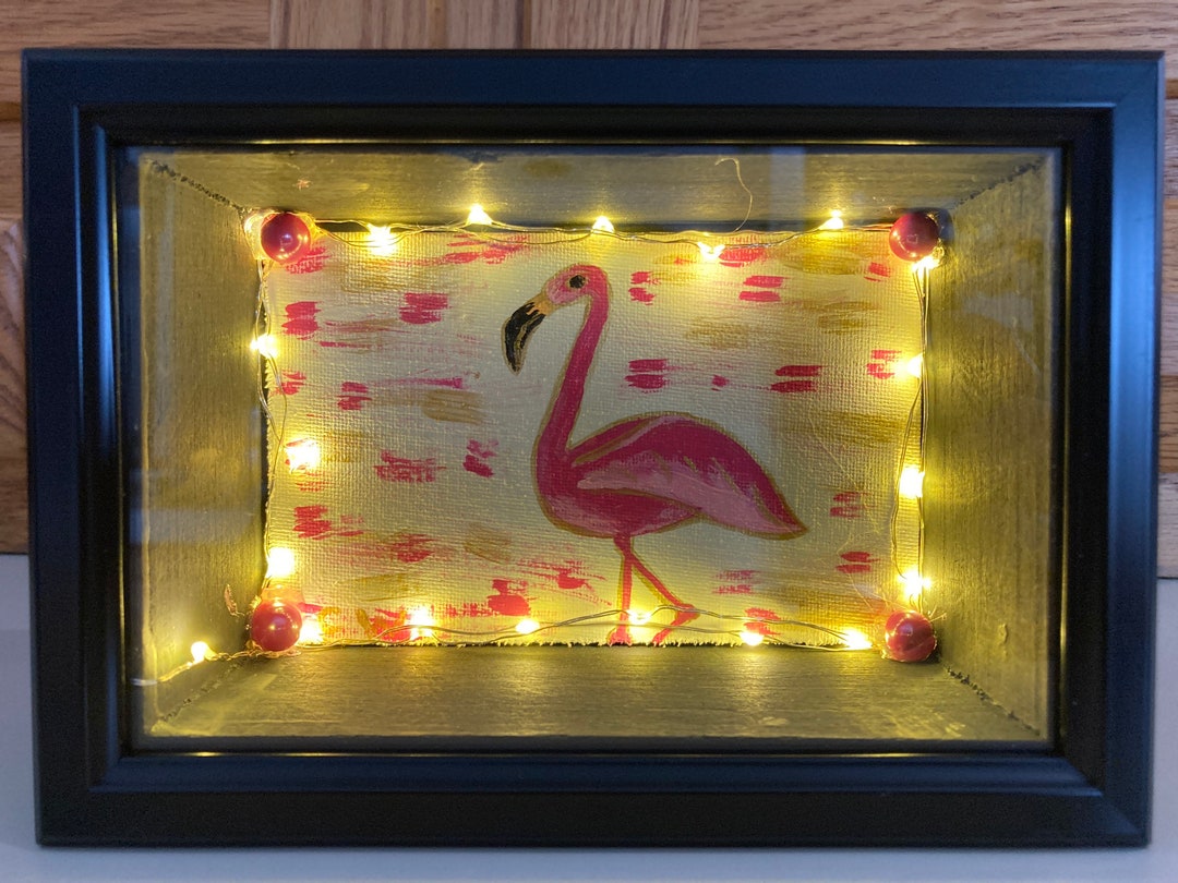 Flamingo Light up Shadow Box - Etsy
