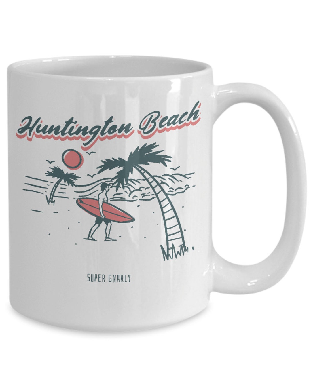 Handmade Ceramic Vintage Surf Super Gnarly Huntington Beach Surfer ...