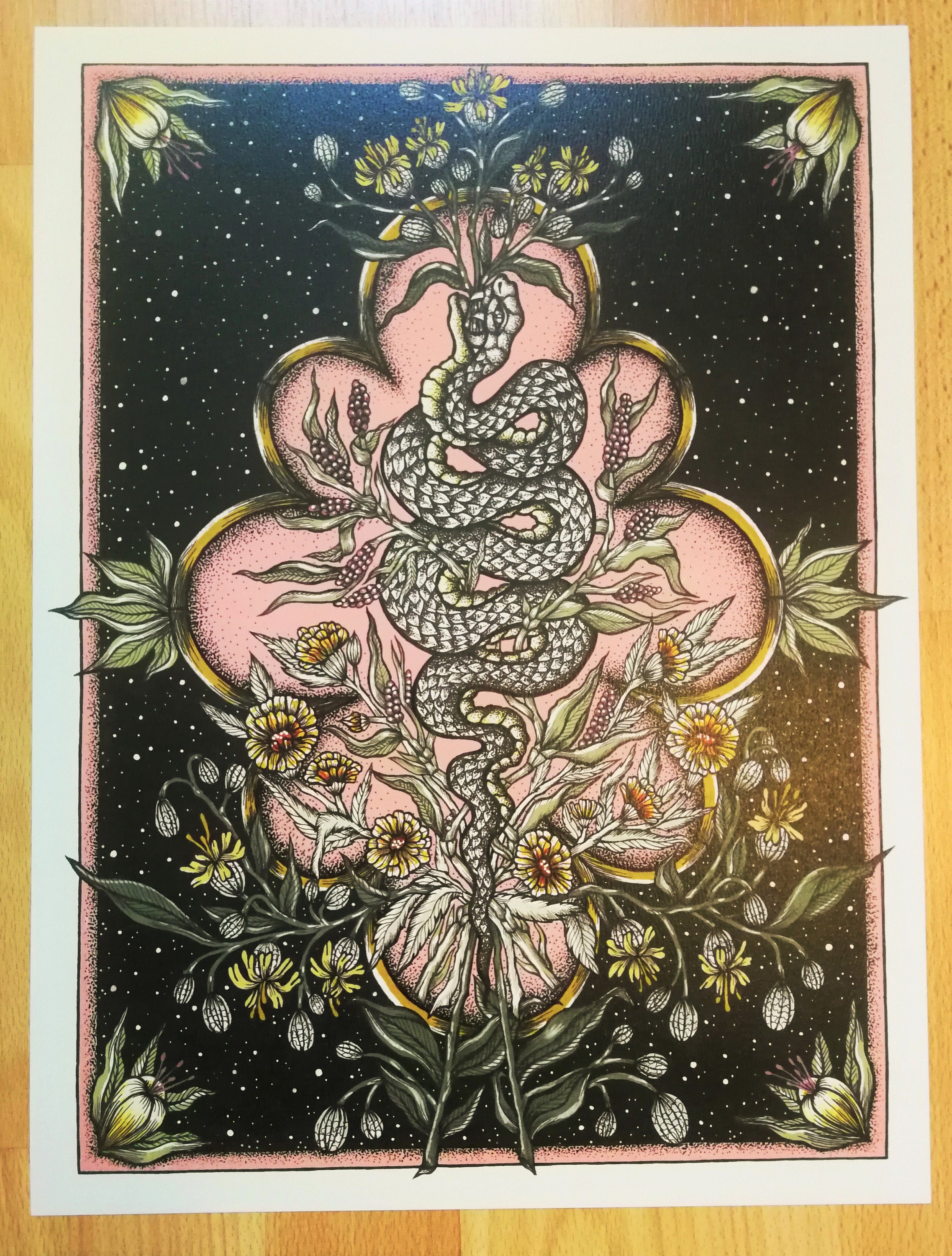 New A3 Poster snake Illustration-original Creation by NELL - Etsy