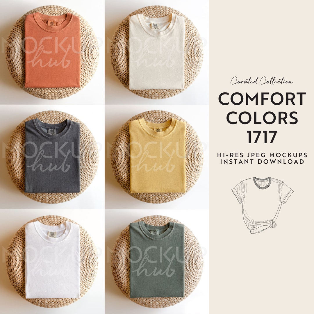 Comfort Colors 1717 Mockup Bundle | Folded Mockup | 1717 Shirt Mockup ...