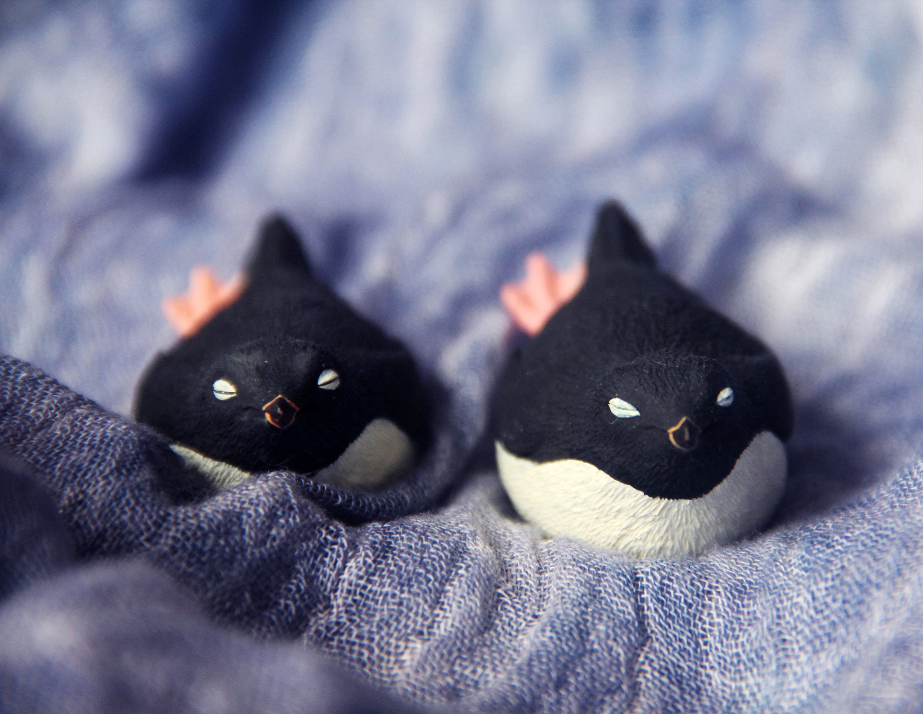 Miniature Adelie Penguin Collatable Sculpture Toy. Handmade Resin White ...