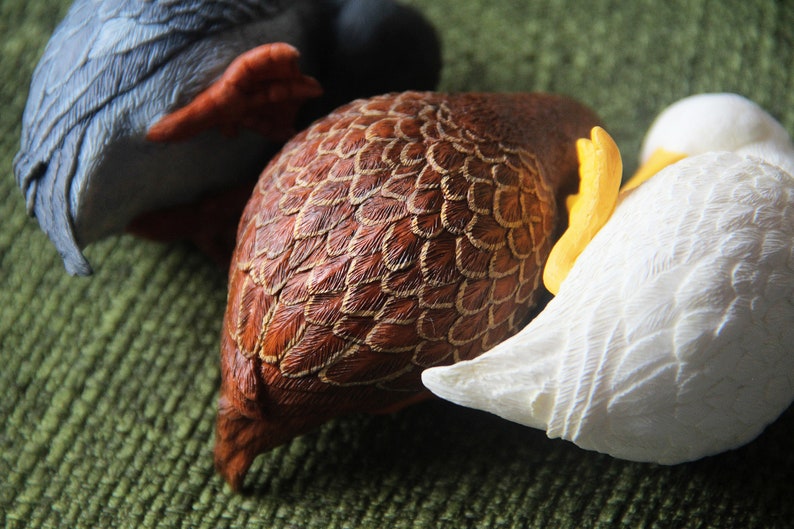 Miniature Brown Wobbly Duck Collatable Sculpture Toy. Handmade Resin ...