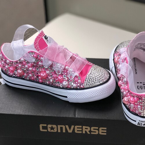 All-star Low Top Pink Girl Converse Bling Converse Birthday - Etsy