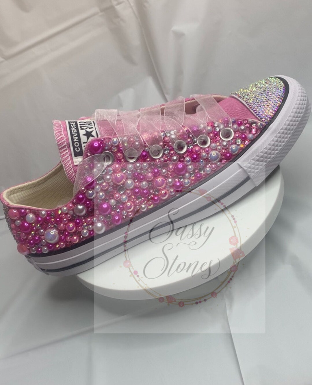 Pink All-star Low Top Women's Converse, Bling Converse, Birthday Bling ...